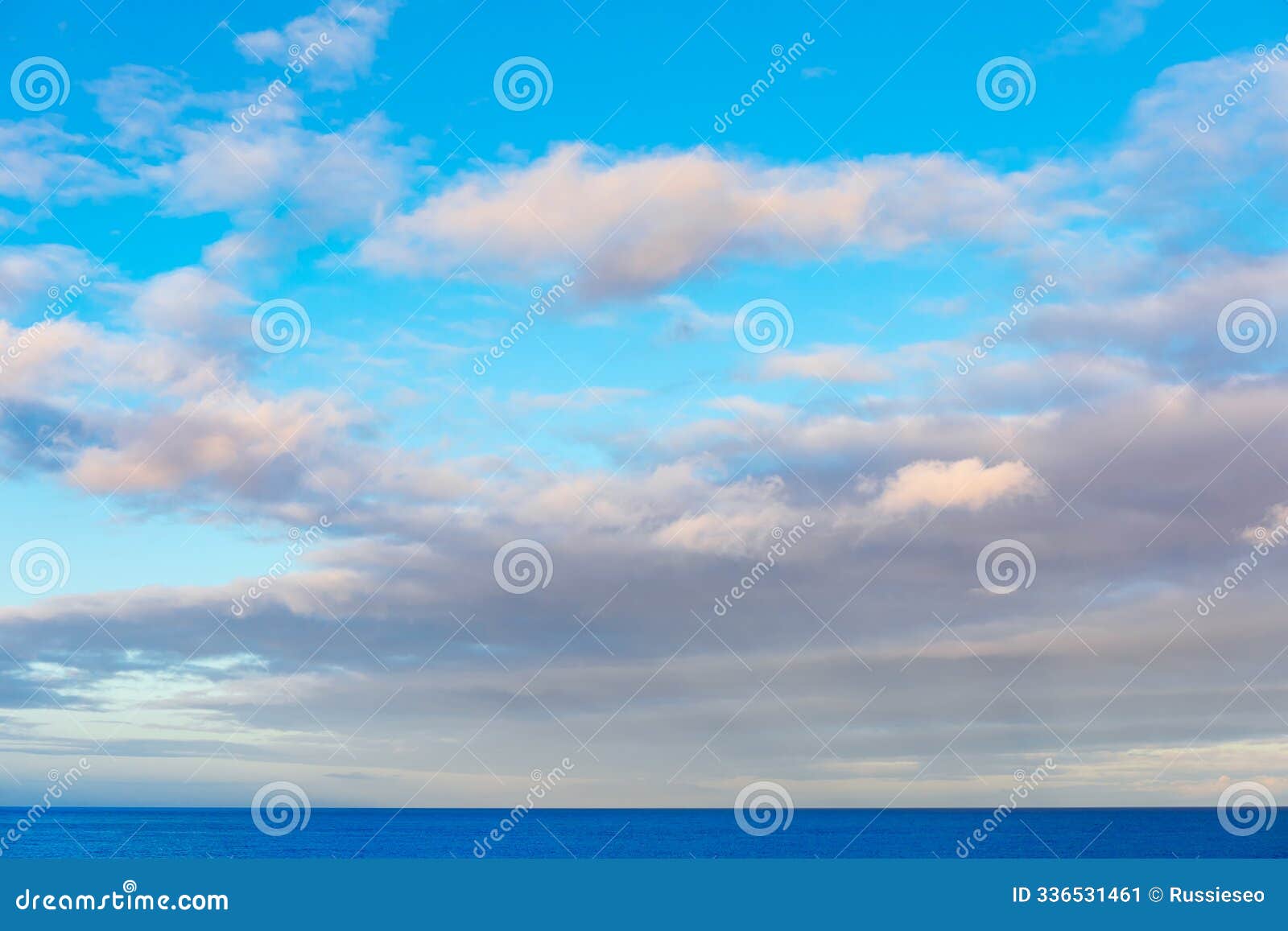 Cloudy Landscape Sunset Sky Over the Ocean Stock Image - Image of ...