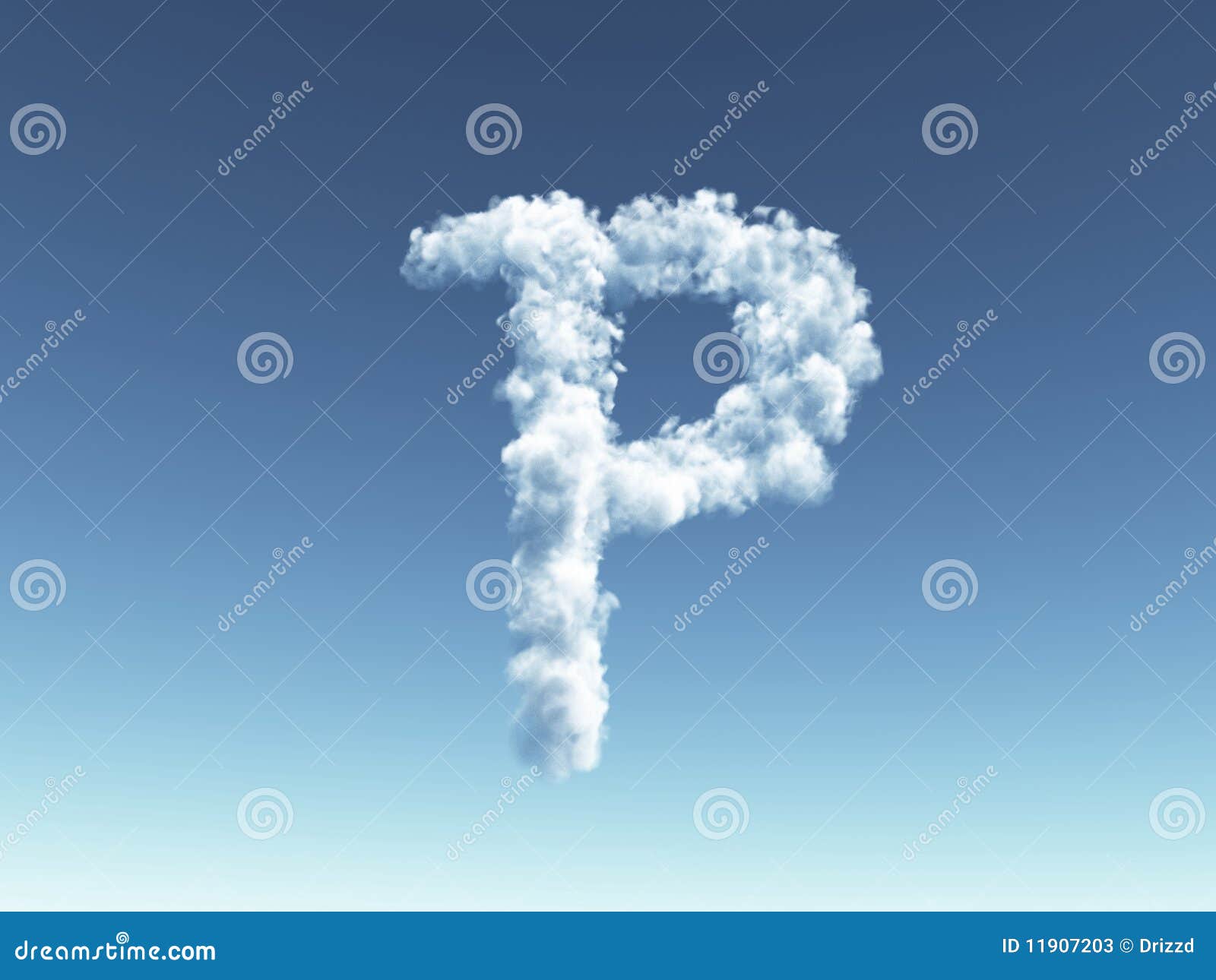 Cloudy letter P stock illustration. Illustration of mark - 11907203