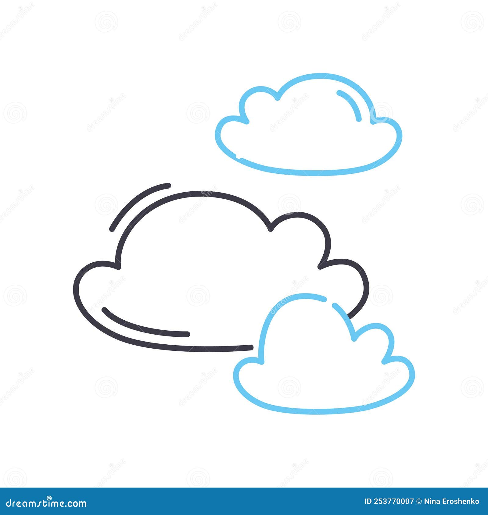 Cloudy Line Icon, Outline Symbol, Vector Illustration, Concept Sign ...