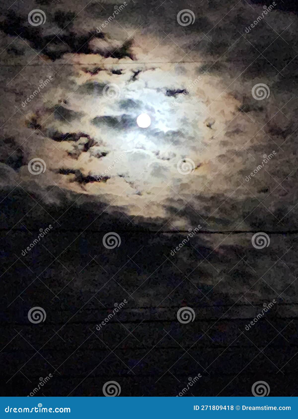 A cloudy moonlit night stock photo. Image of cloud, astronomy - 271809418