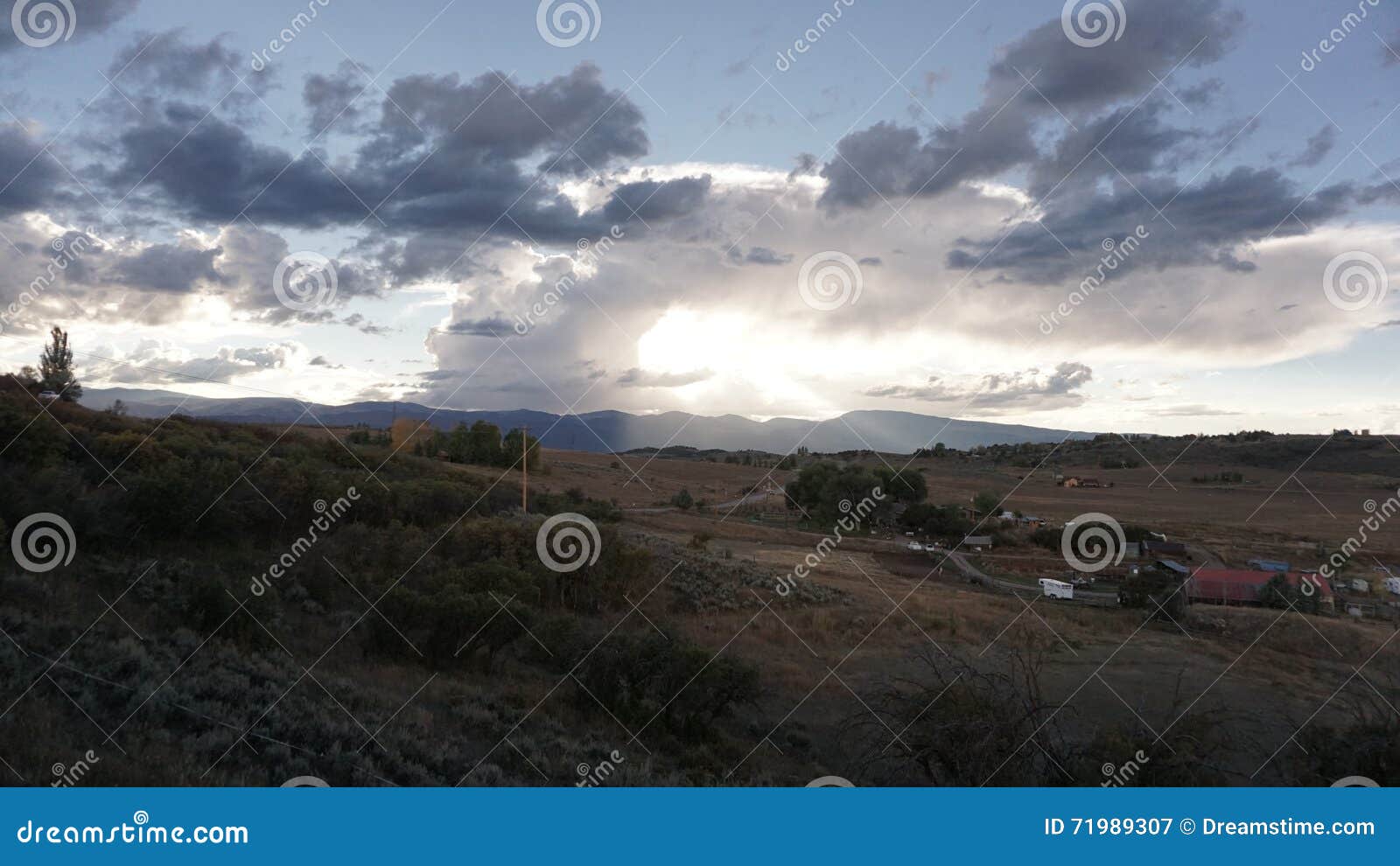 A Cloudy Mountain Day in Colorado Stock Image - Image of village, dawn ...