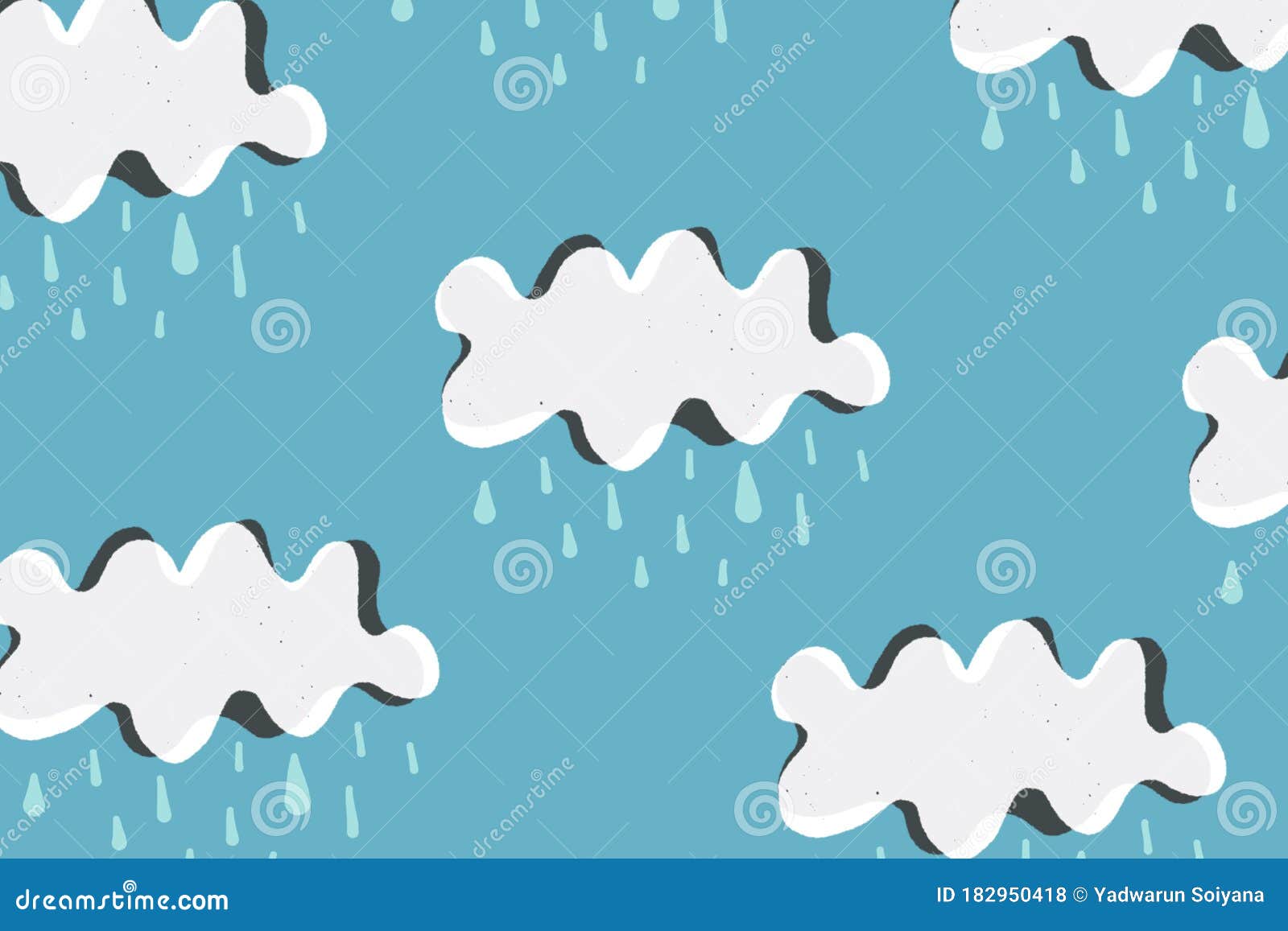 Cloudy with Rainy Pattern Background Illustration Stock Illustration ...