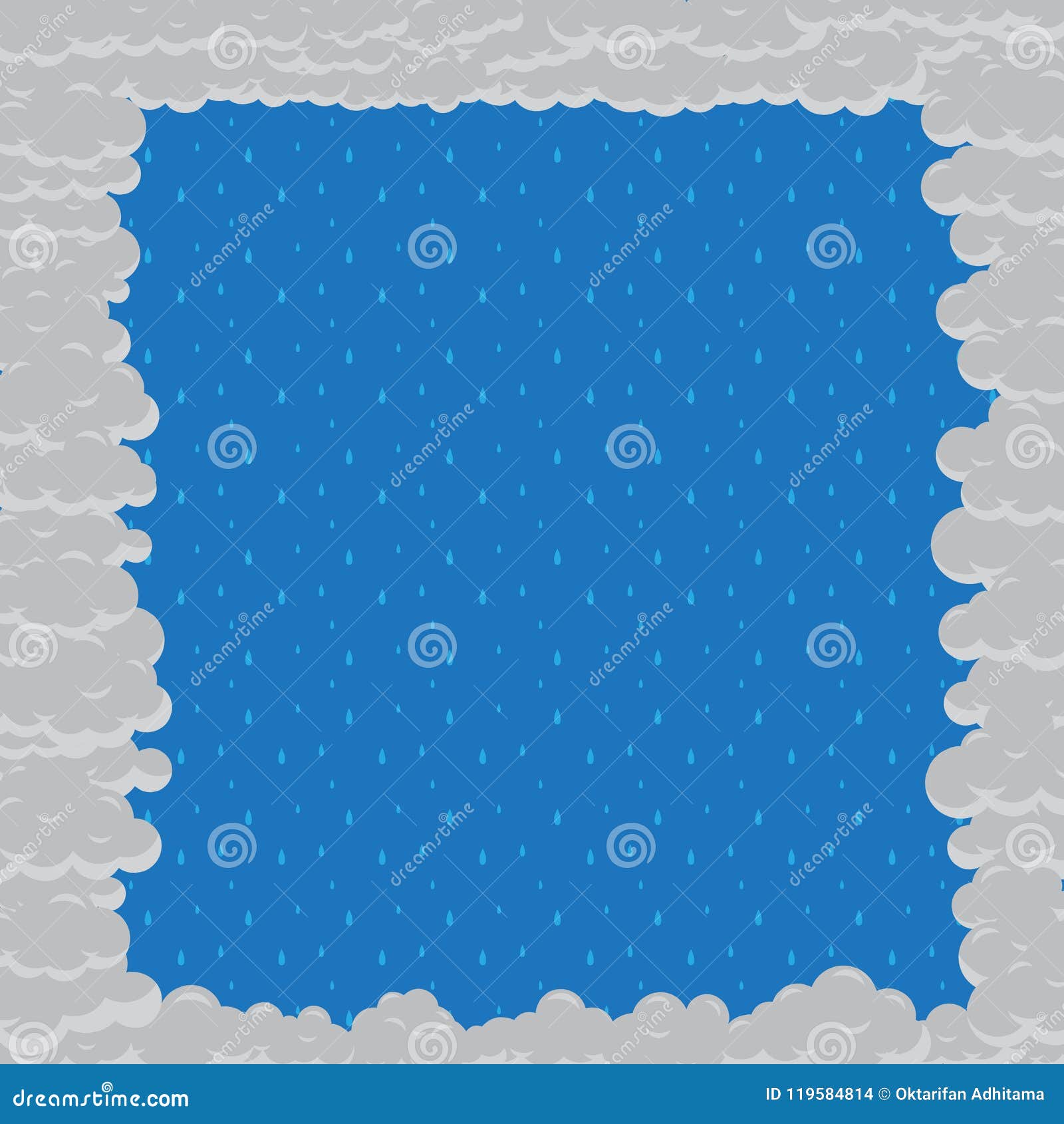 Cloudy Rainy Sky Template Background Stock Vector - Illustration of ...