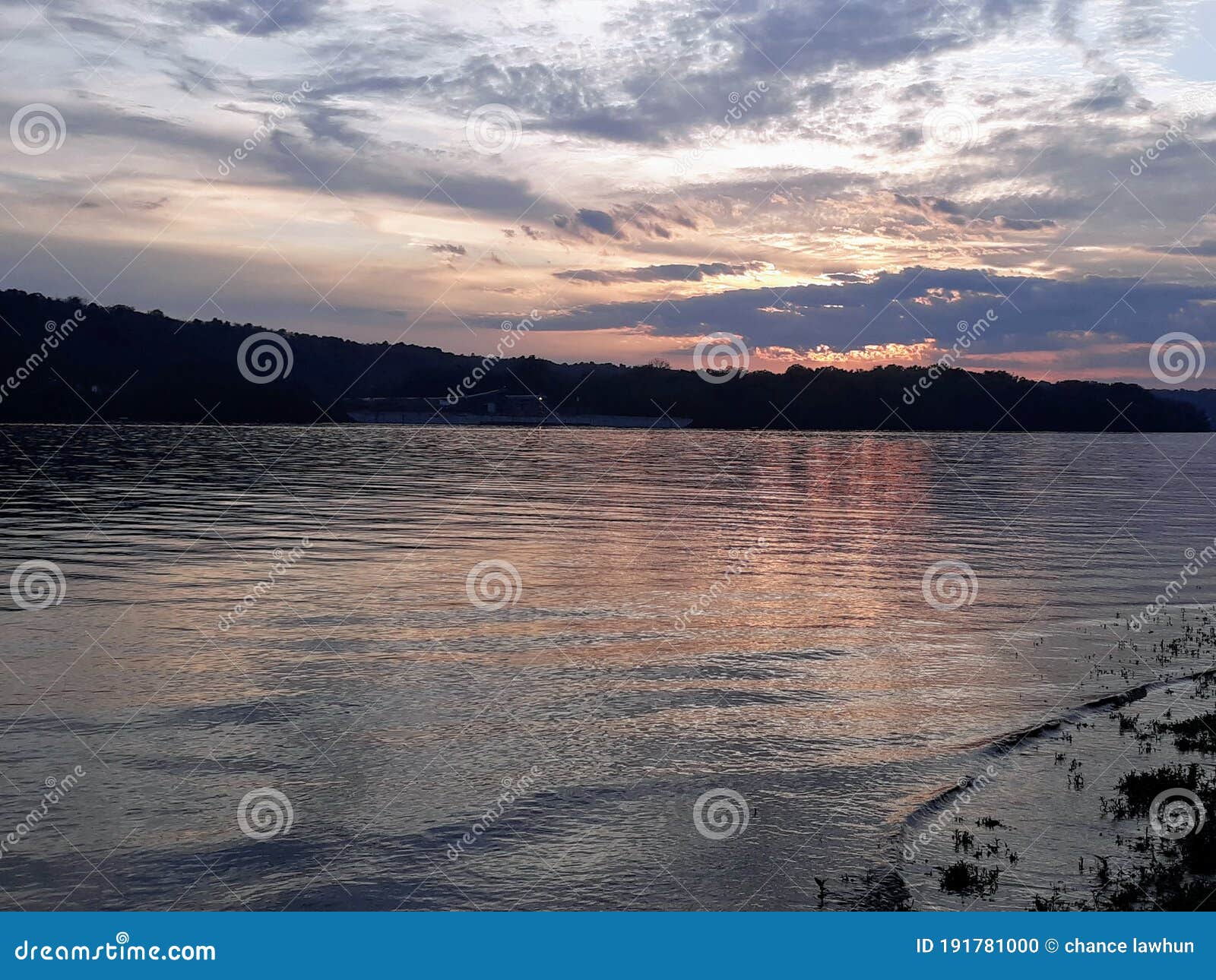 Cloudy river sky stock photo. Image of water, reflection - 191781000