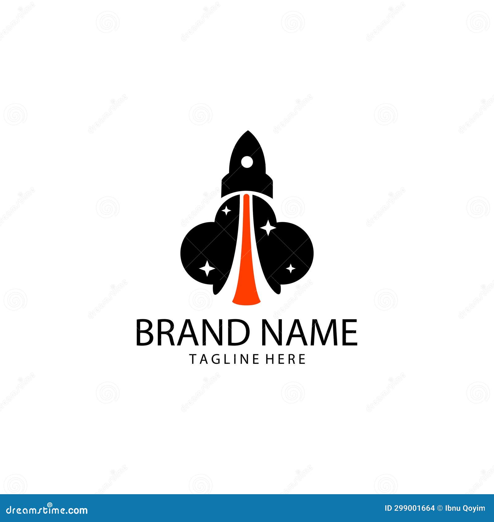 Cloudy Rocket Launch Logo Design Vector Stock Illustration ...