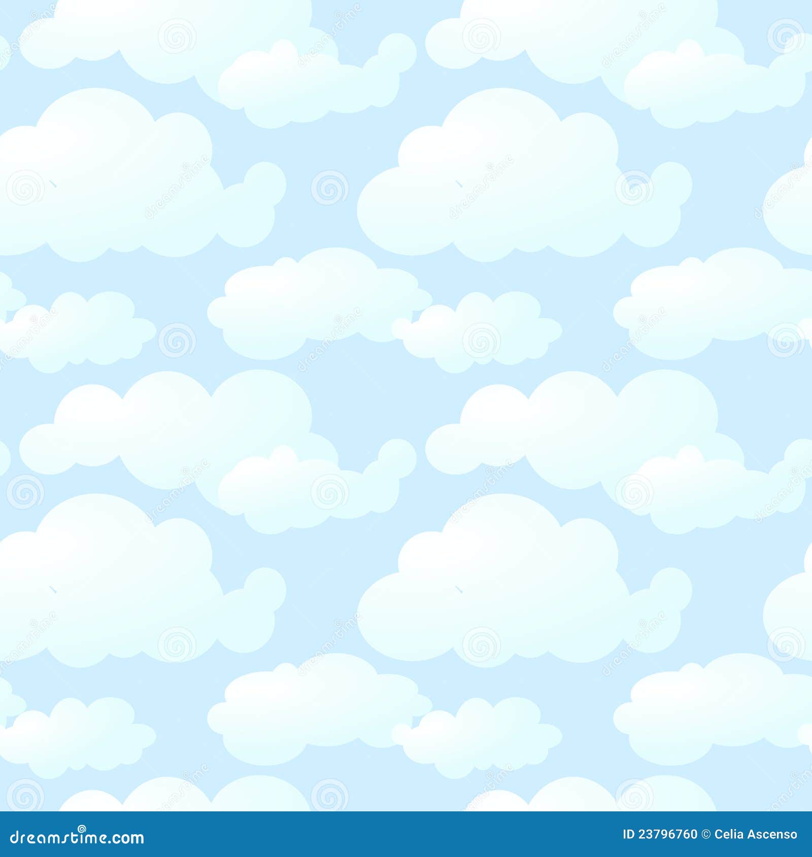 Cloudy Seamless Pattern stock illustration. Illustration of design ...