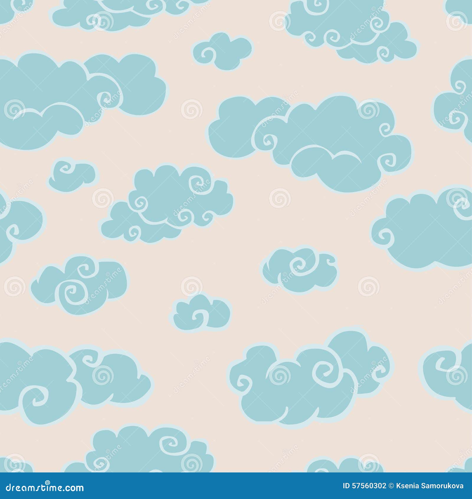 Cloudy seamless pattern stock vector. Illustration of vector - 57560302