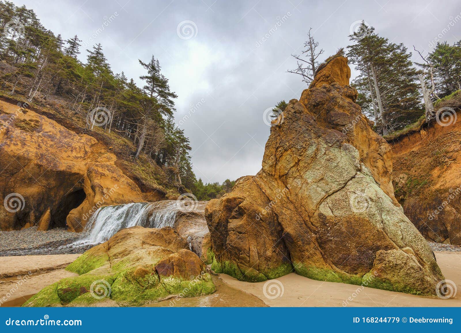 Hug Point on the Oregon Coast Stock Image - Image of travel, hill ...