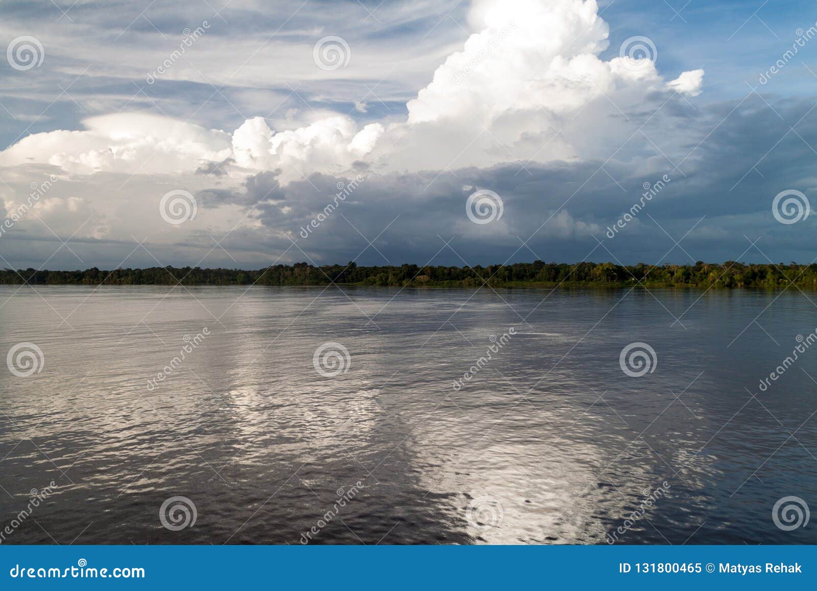 Cloudy Sky and Amazon River, Braz Stock Image - Image of nature, jungle ...