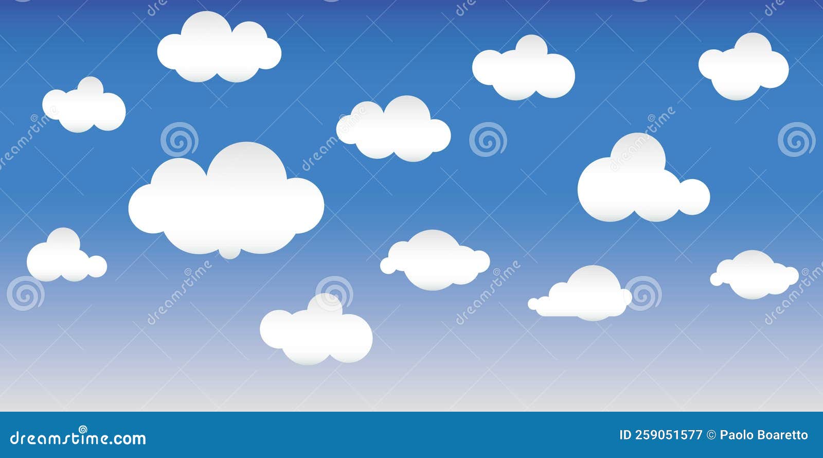 Cloudy Sky Background, Vector Illustration Stock Illustration ...