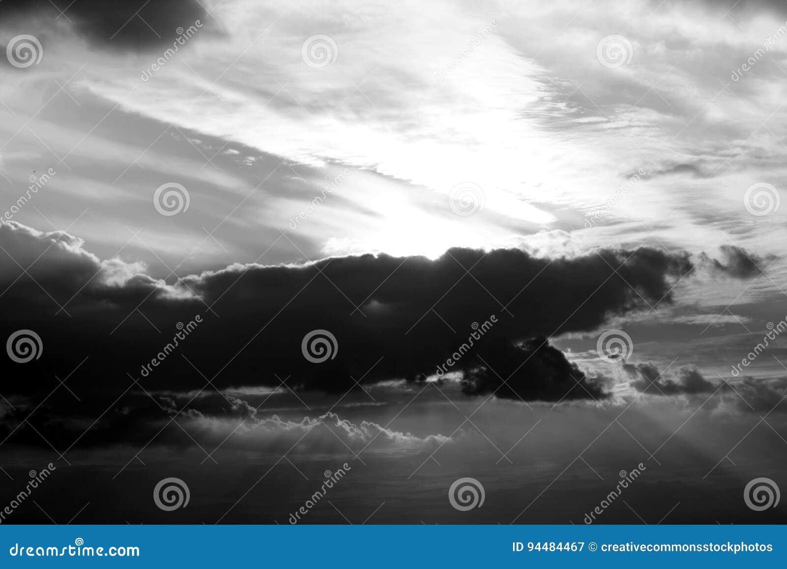 Cloudy Sky In Black And White Picture. Image: 94484467