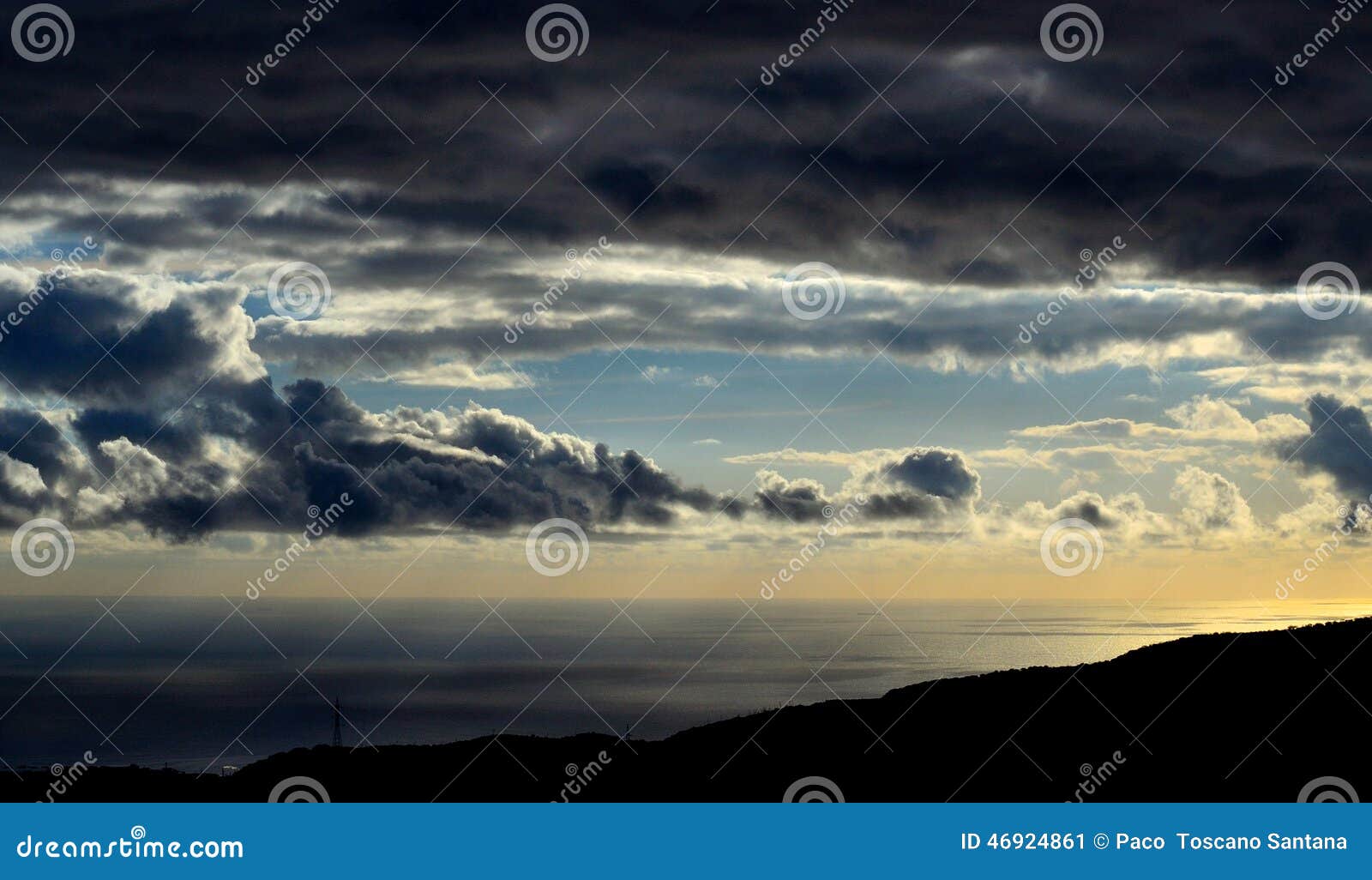 Cloudy Sky at Dawn on the Sea Stock Image - Image of atmospheric ...