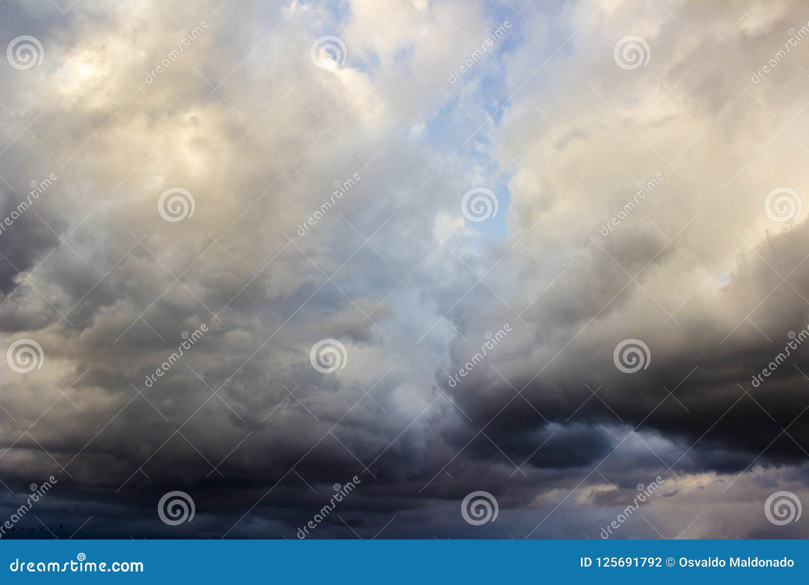 Cloudy Sky with Different Types of Clouds and Colors Stock Photo ...