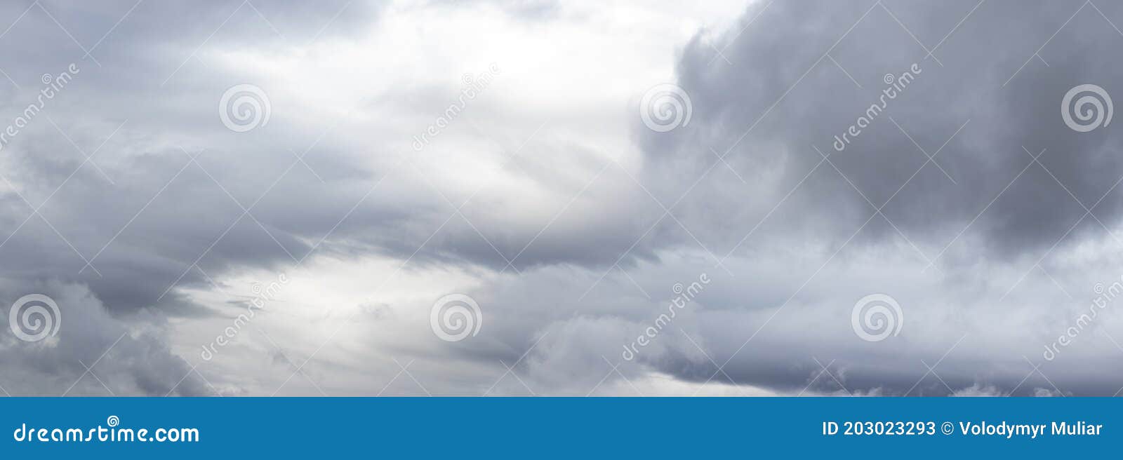 Cloudy Sky with Dramatic Rain Clouds, Panorama Stock Image - Image of ...