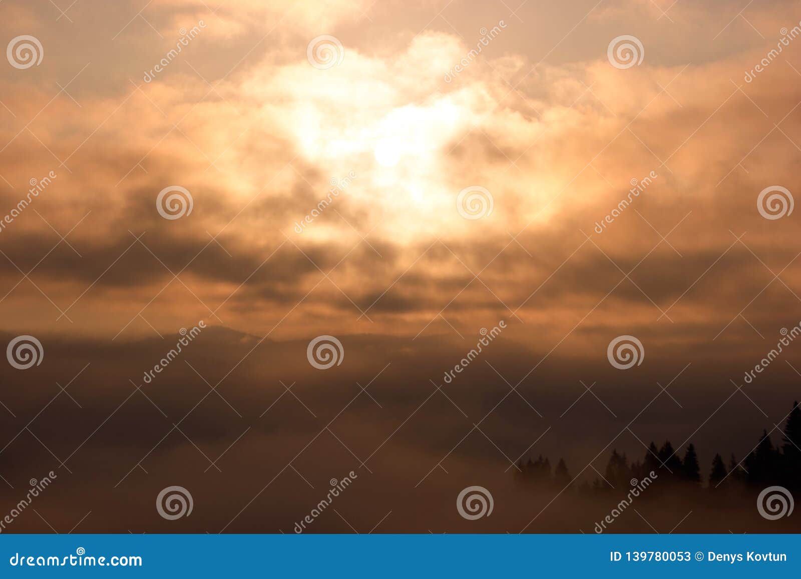 Cloudy Sky at Early Morning in Mountains. Stock Image - Image of heaven ...