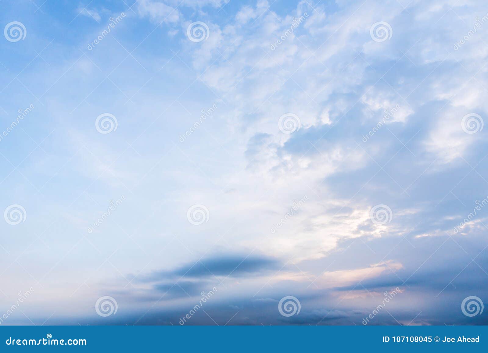 Cloudy Sky in the Evening with Lighting of Sunset. Stock Image - Image ...