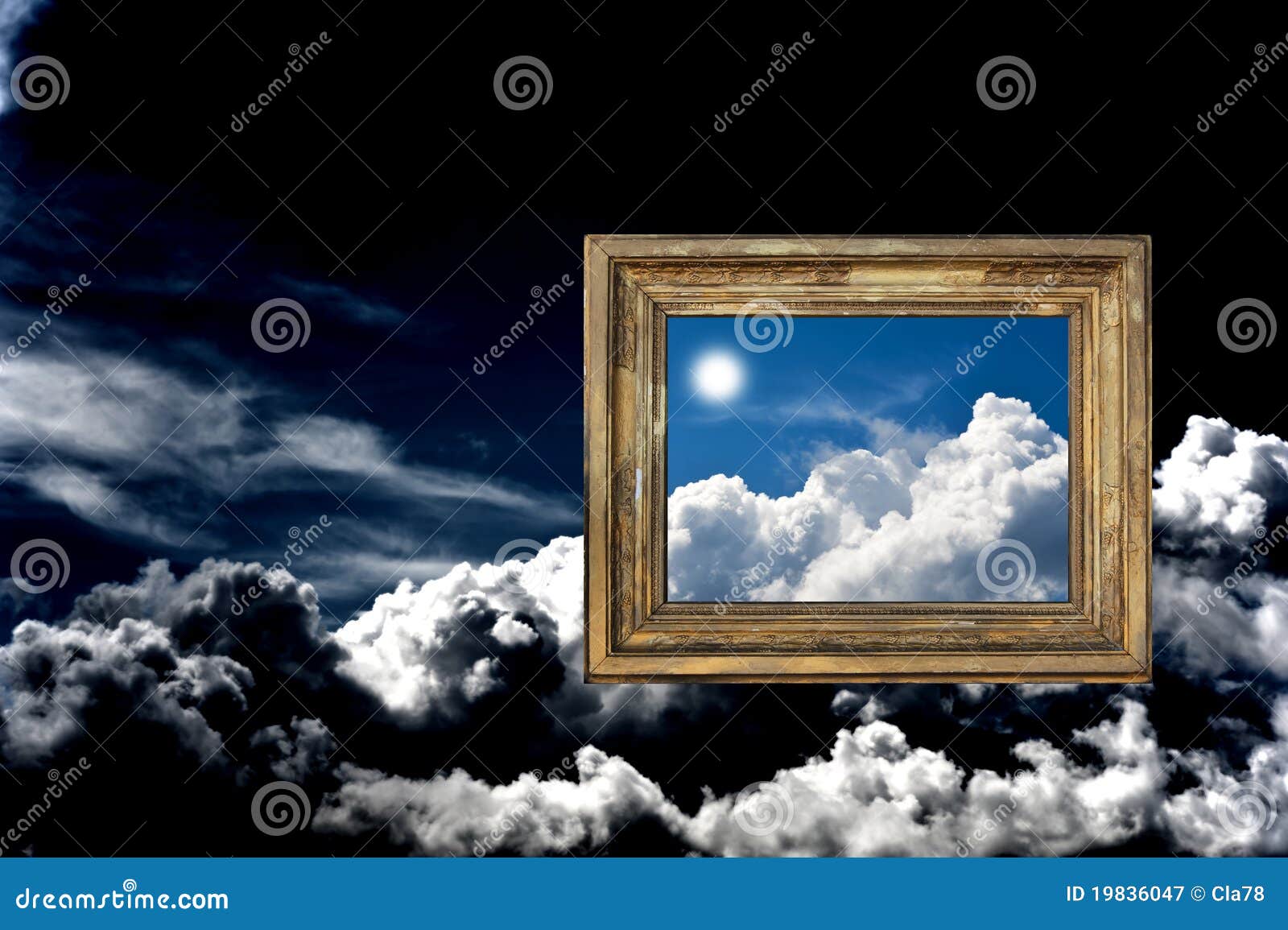 Cloudy sky with frame stock image. Image of background - 19836047