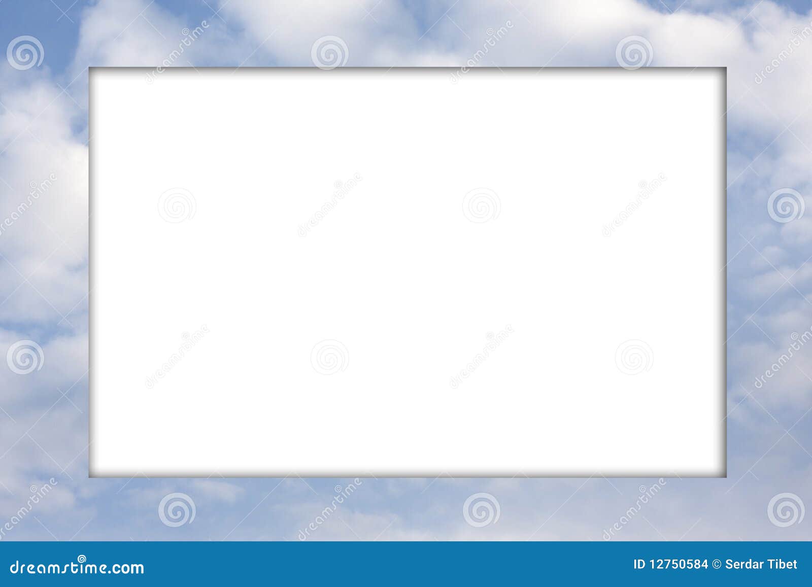 Cloudy Sky Frame with an Inner Shadow Stock Photo - Image of velvet ...