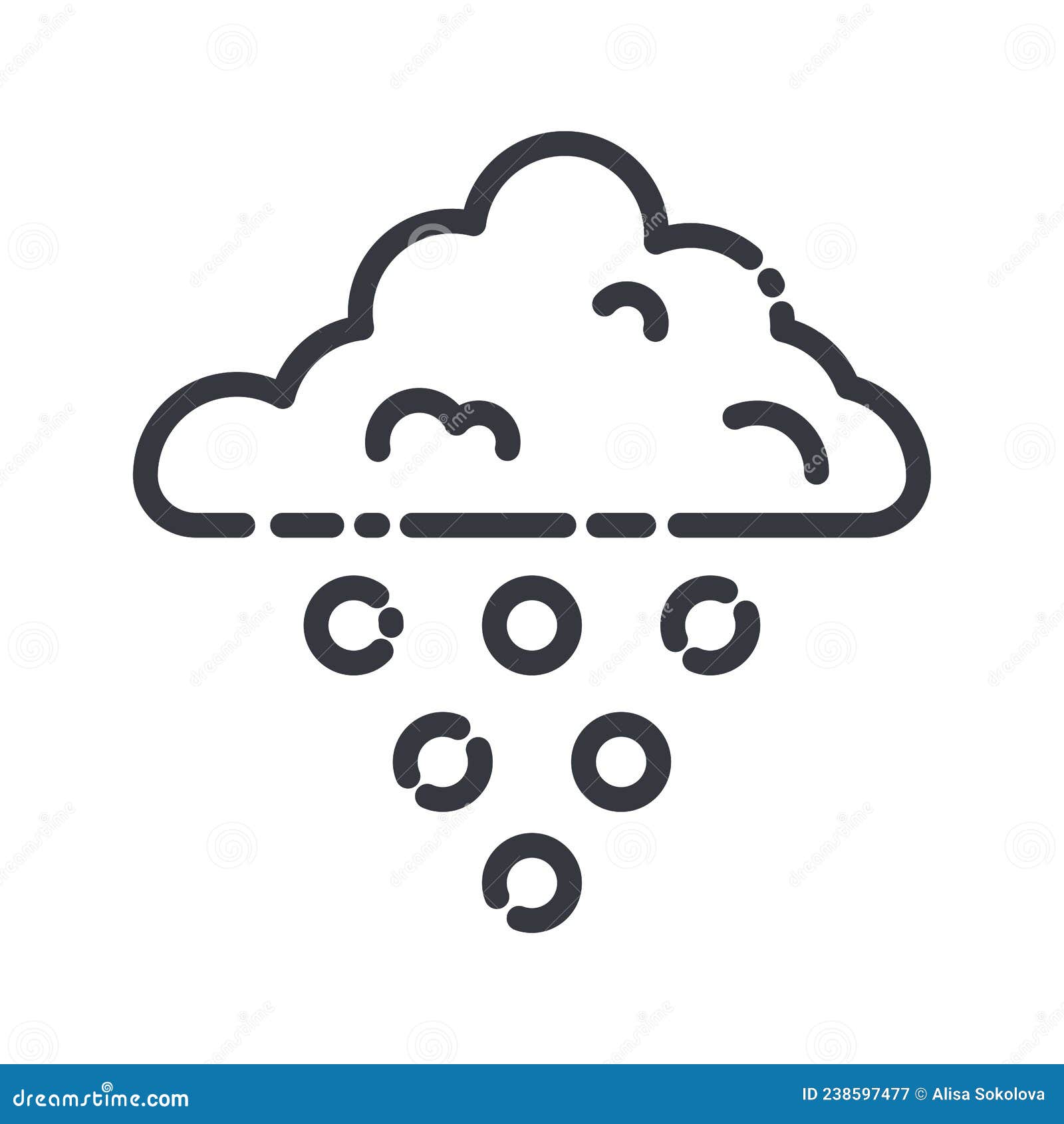 Cloudy Sky with Hail on Transparent Background Stock Vector ...