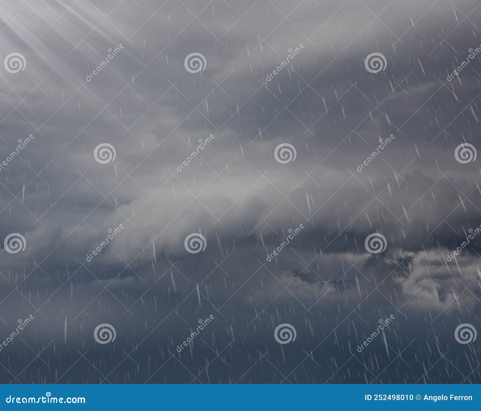 Cloudy Sky Light Rain Rays of Sunshine- Stock Photo - Image of weather ...