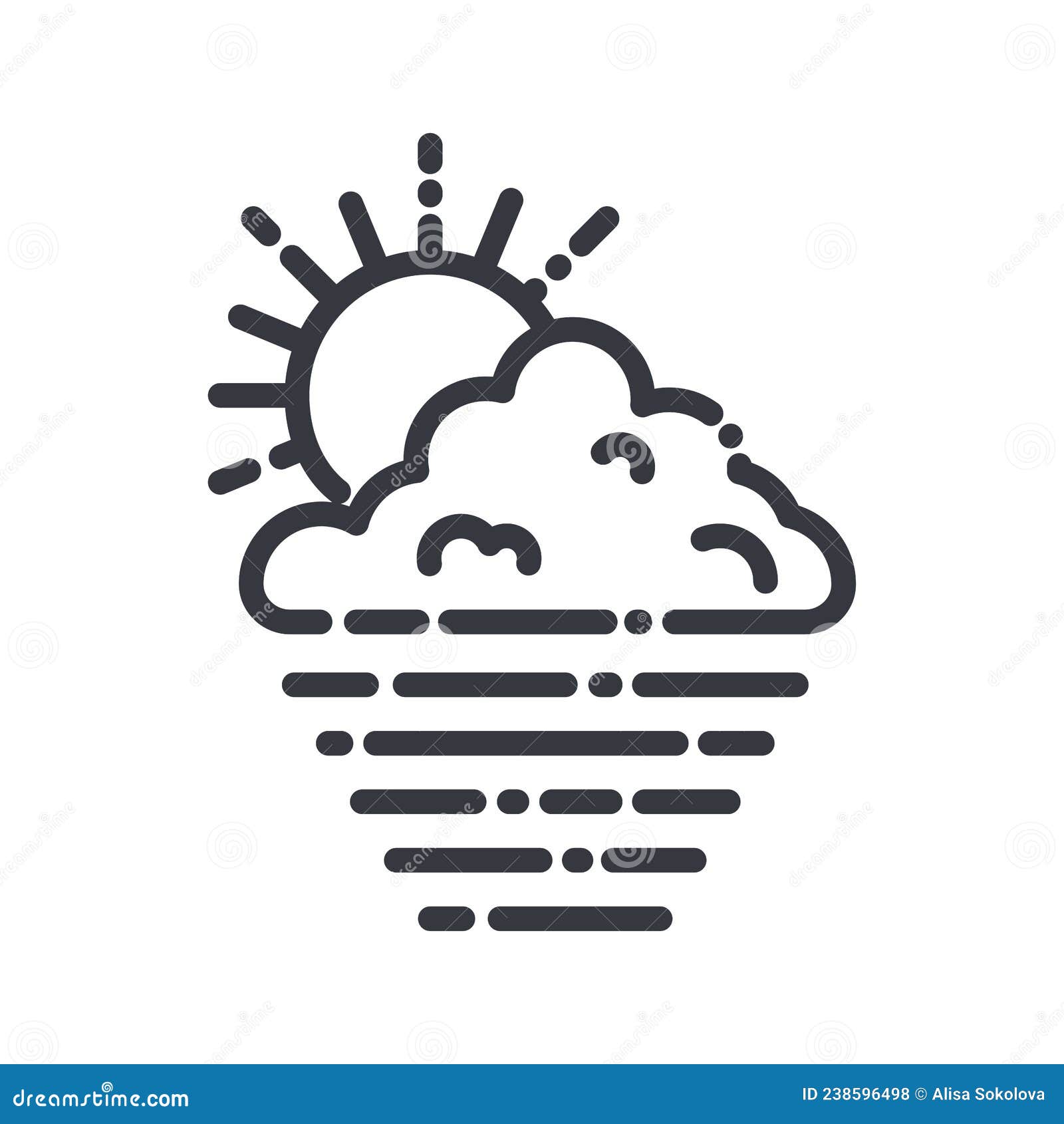 Cloudy Sky with Mist Isolated on Transparent Background Stock Vector ...