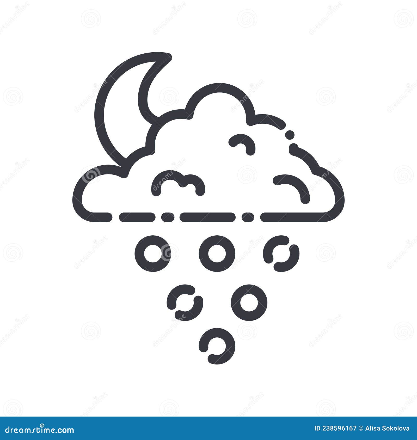 Cloudy Sky with Moon and Hail Isolated on Transparent Background Stock ...