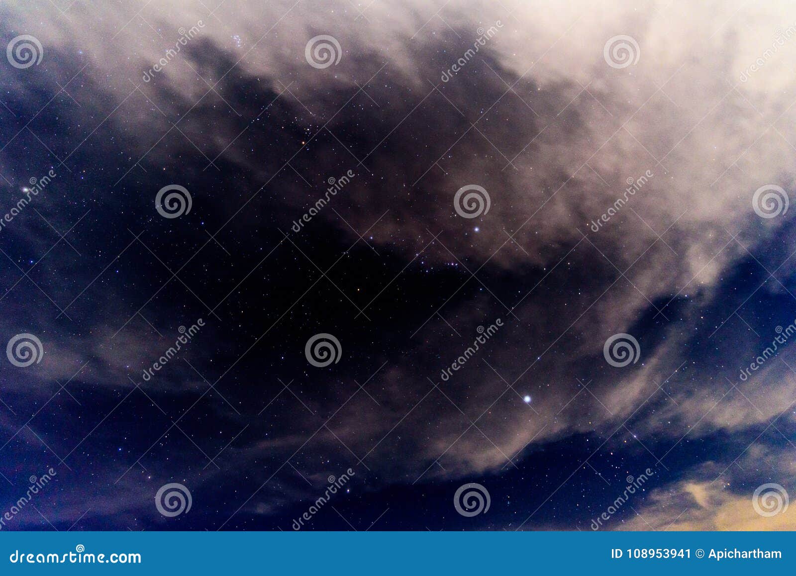 Cloudy sky at night. stock image. Image of wallpaper - 108953941