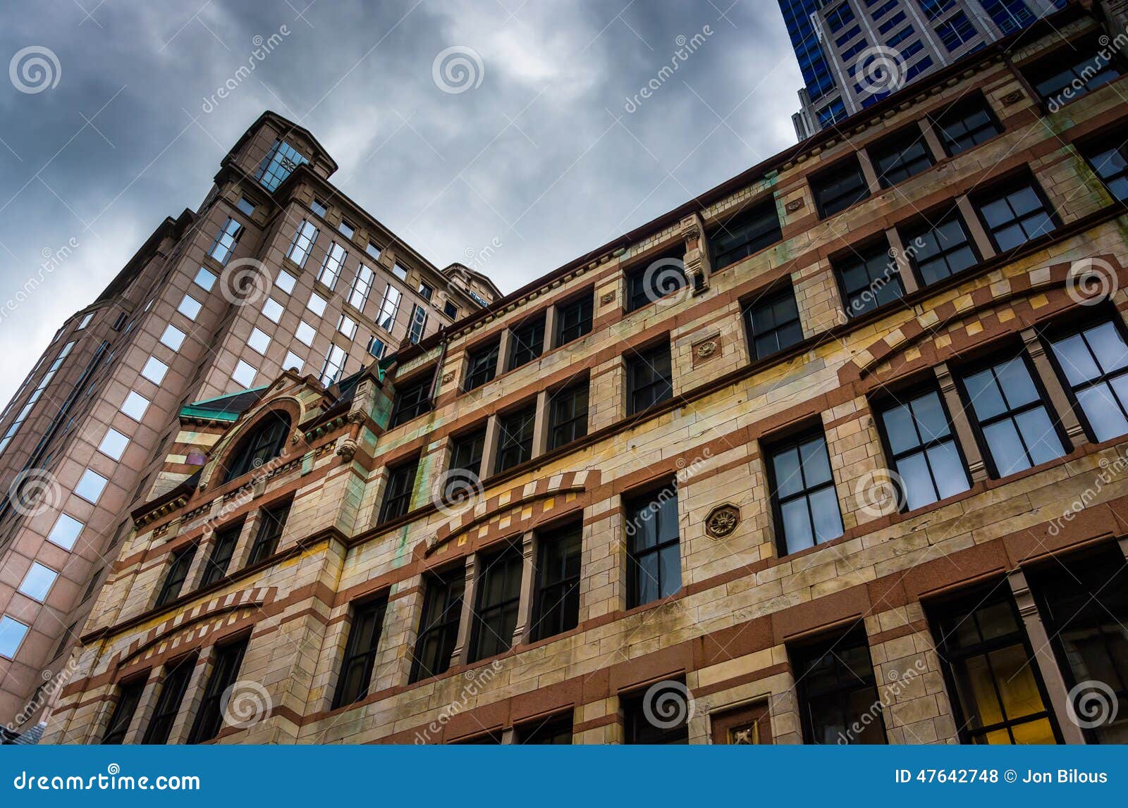 Cloudy Sky Over Buildings in Boston, Massachusetts. Stock Photo - Image ...