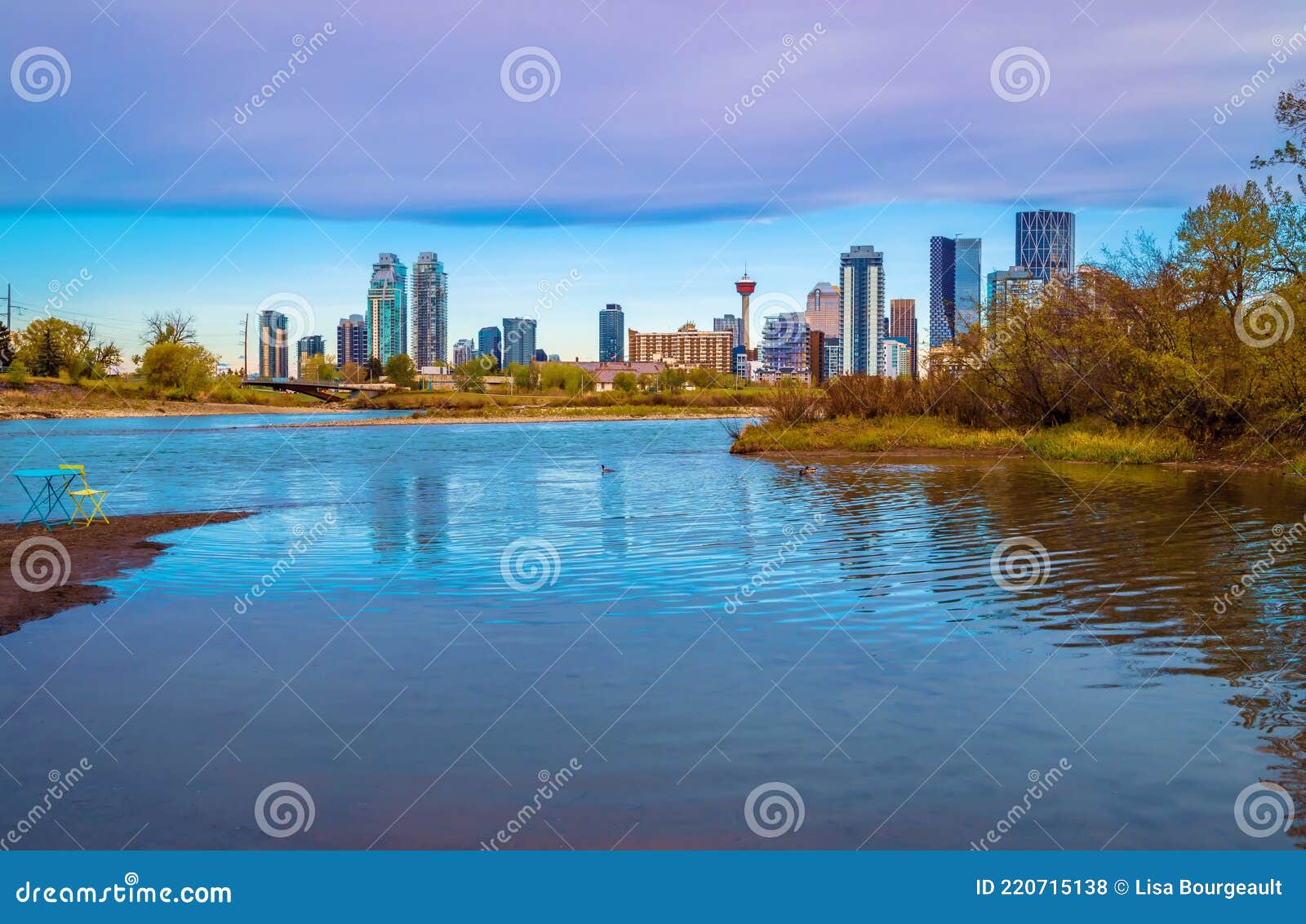 Cloudy Sky Over the Calgary River Valley Stock Photo - Image of ...