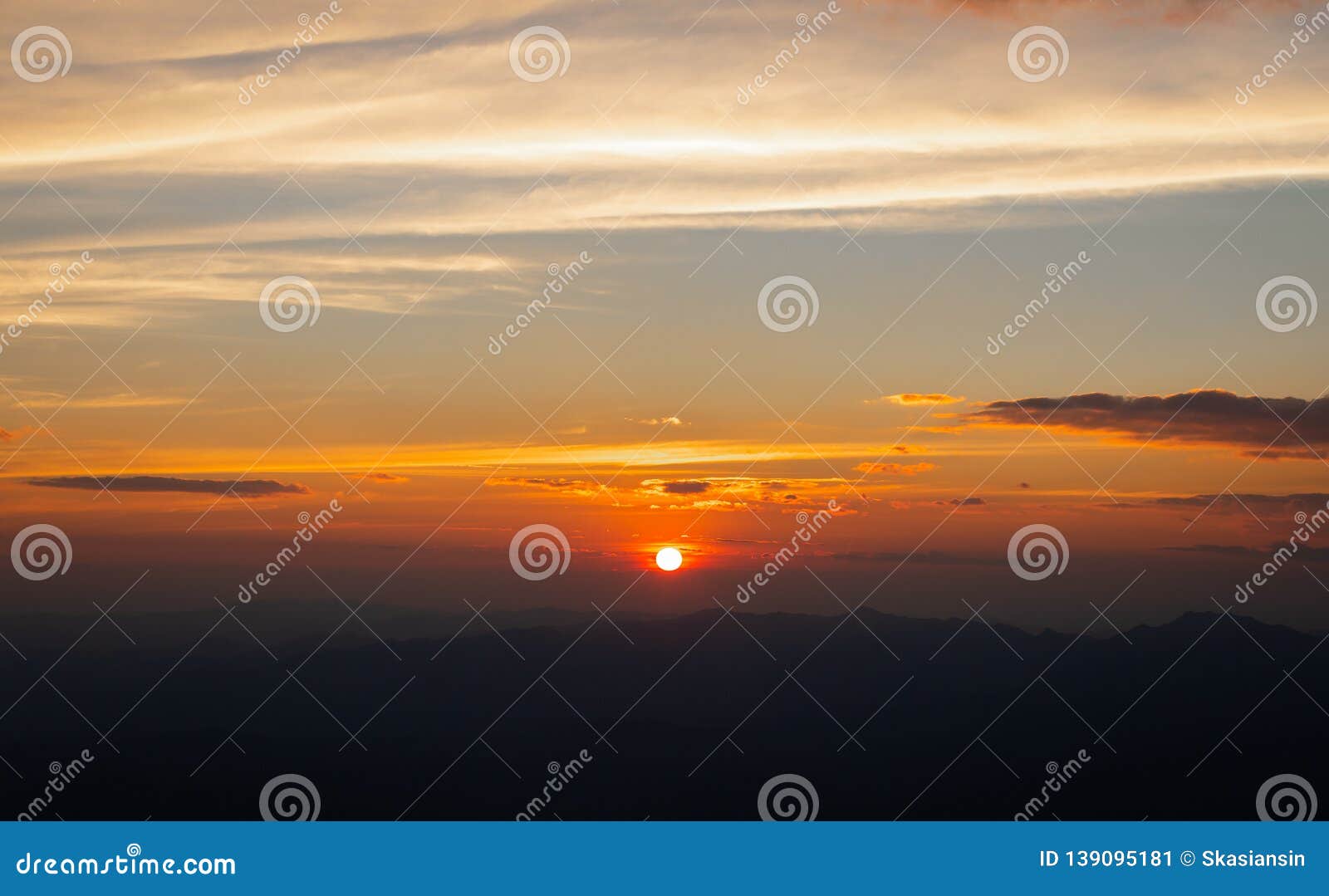 Cloudy Sky Over Dark Mountain at Sunset Stock Image - Image of cloudy ...
