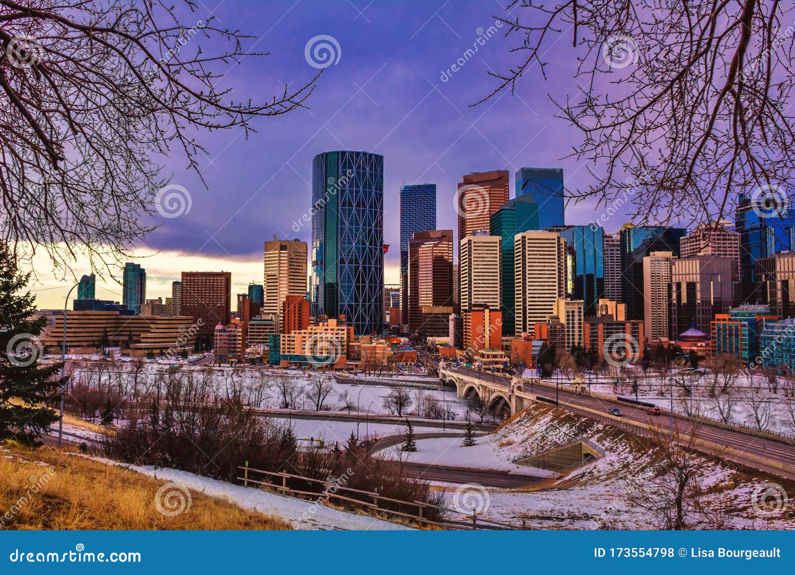 Cloudy Sky Over Downtown Calgary Stock Photo - Image of views, landmark ...
