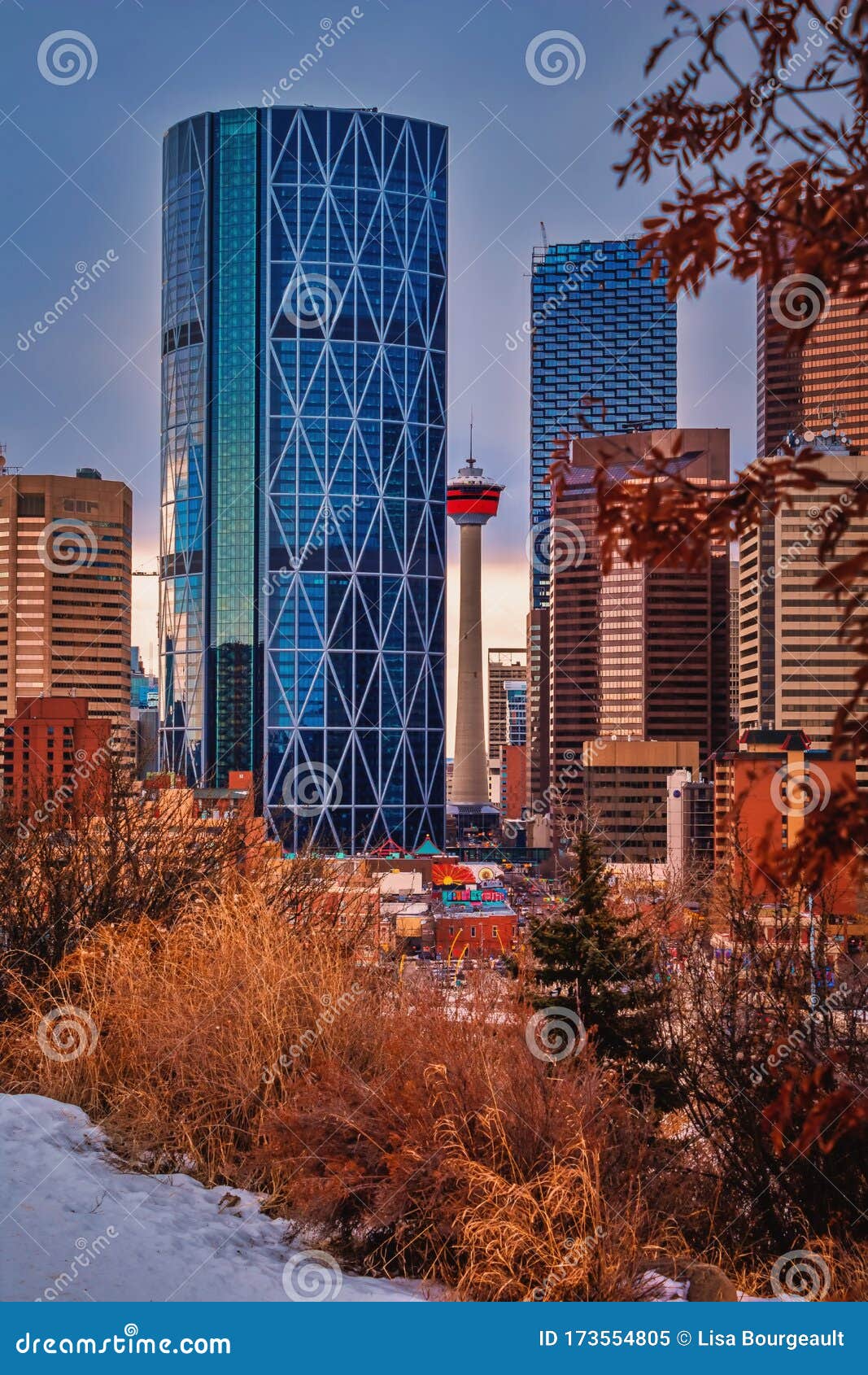 Cloudy Sky Over Downtown Calgary Stock Image - Image of outdoor, travel ...