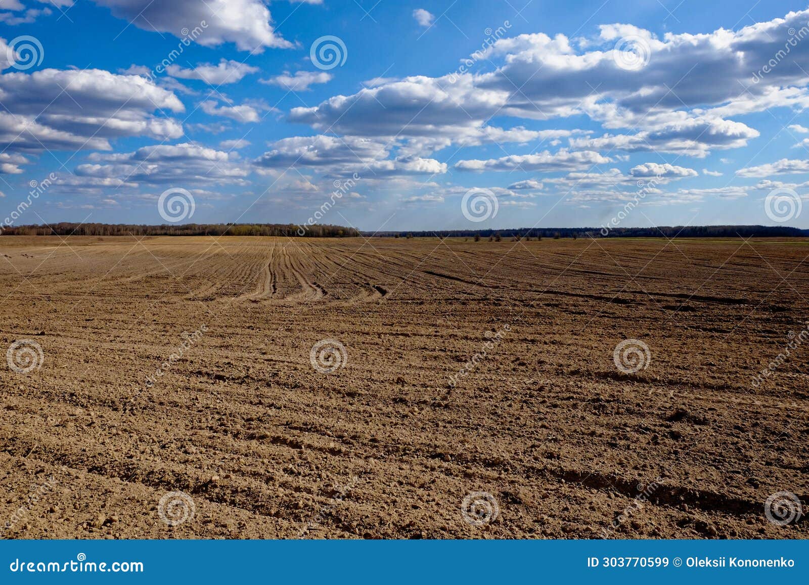 Cloudy Sky Over a Large, Empty, Plowed Field Stock Image - Image of ...
