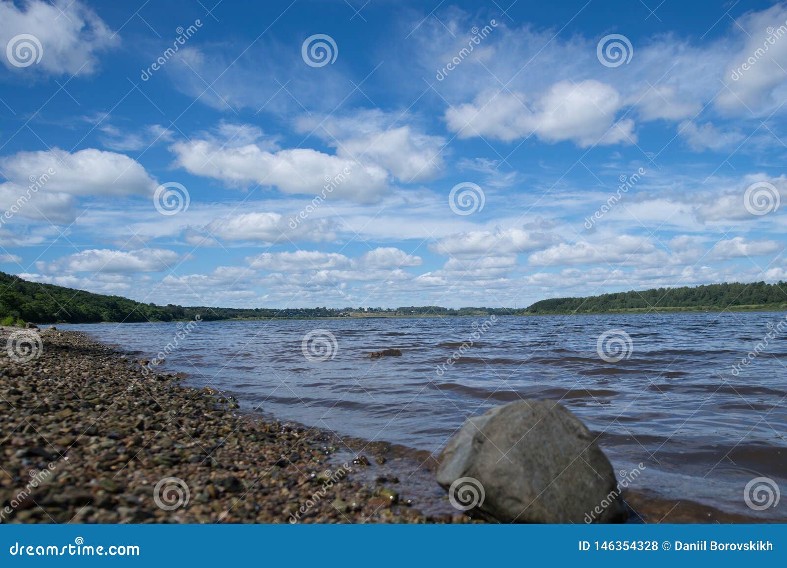 Cloudy sky over the river stock photo. Image of beautiful - 146354328