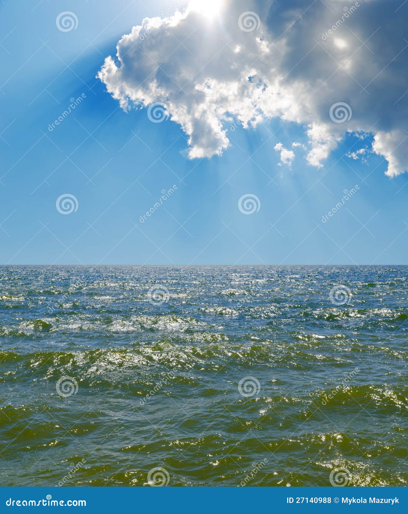 Cloudy sky over sea stock photo. Image of spray, open - 27140988