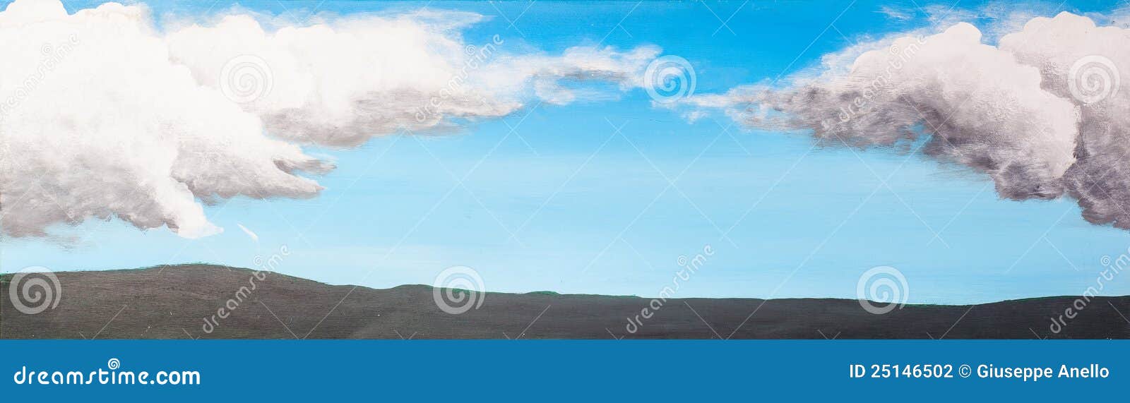 Cloudy Sky Painted on Canvas Stock Photo - Image of cloudy, paint: 25146502