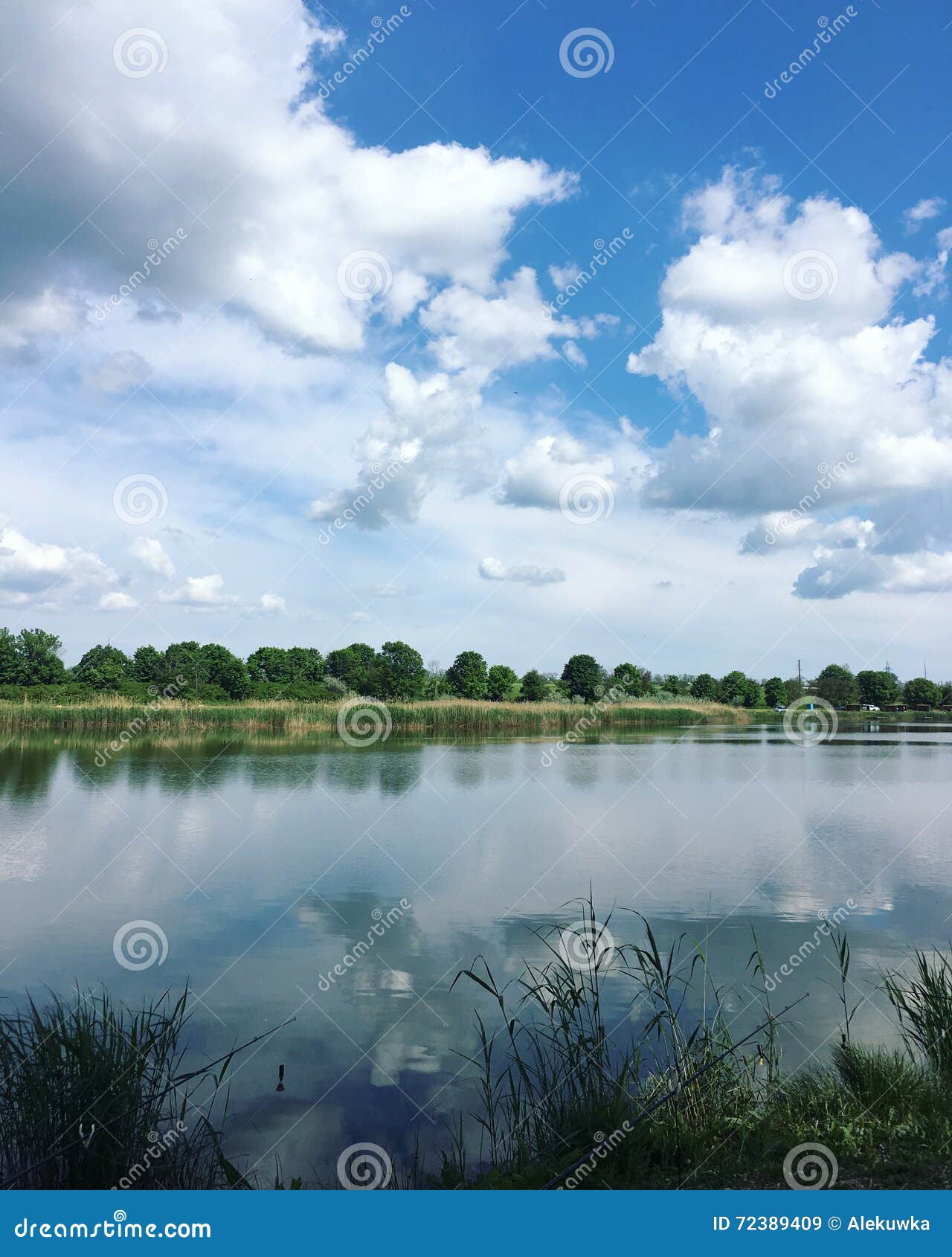 Cloudy Sky Reflected in the River Stock Image - Image of cumulus ...