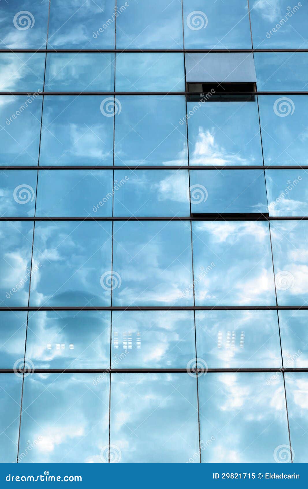 Identical Square Windows Of A Concrete Building With Air Conditioning ...