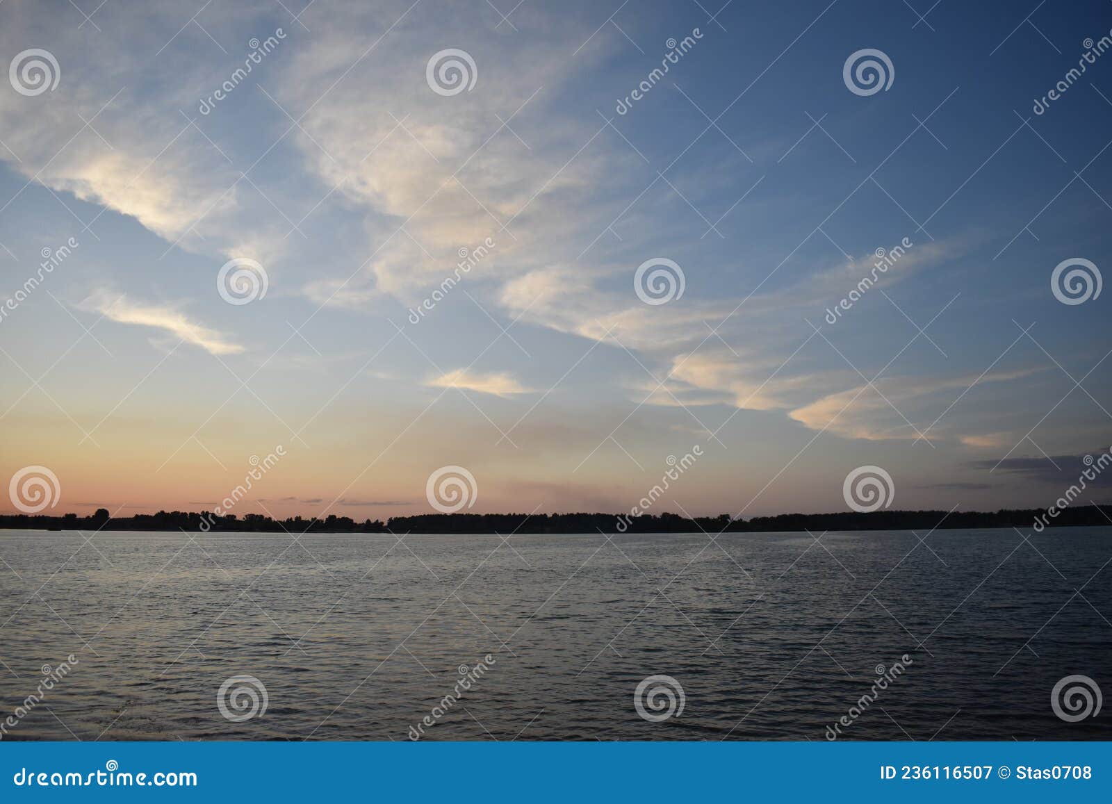 Cloudy Sky Reflection in River Surface Stock Image - Image of evening ...