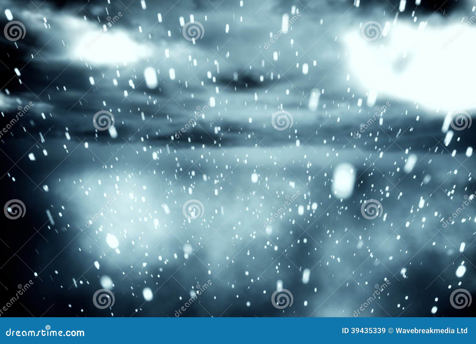 Cloudy Sky with Snow Falling Stock Illustration - Illustration of ...
