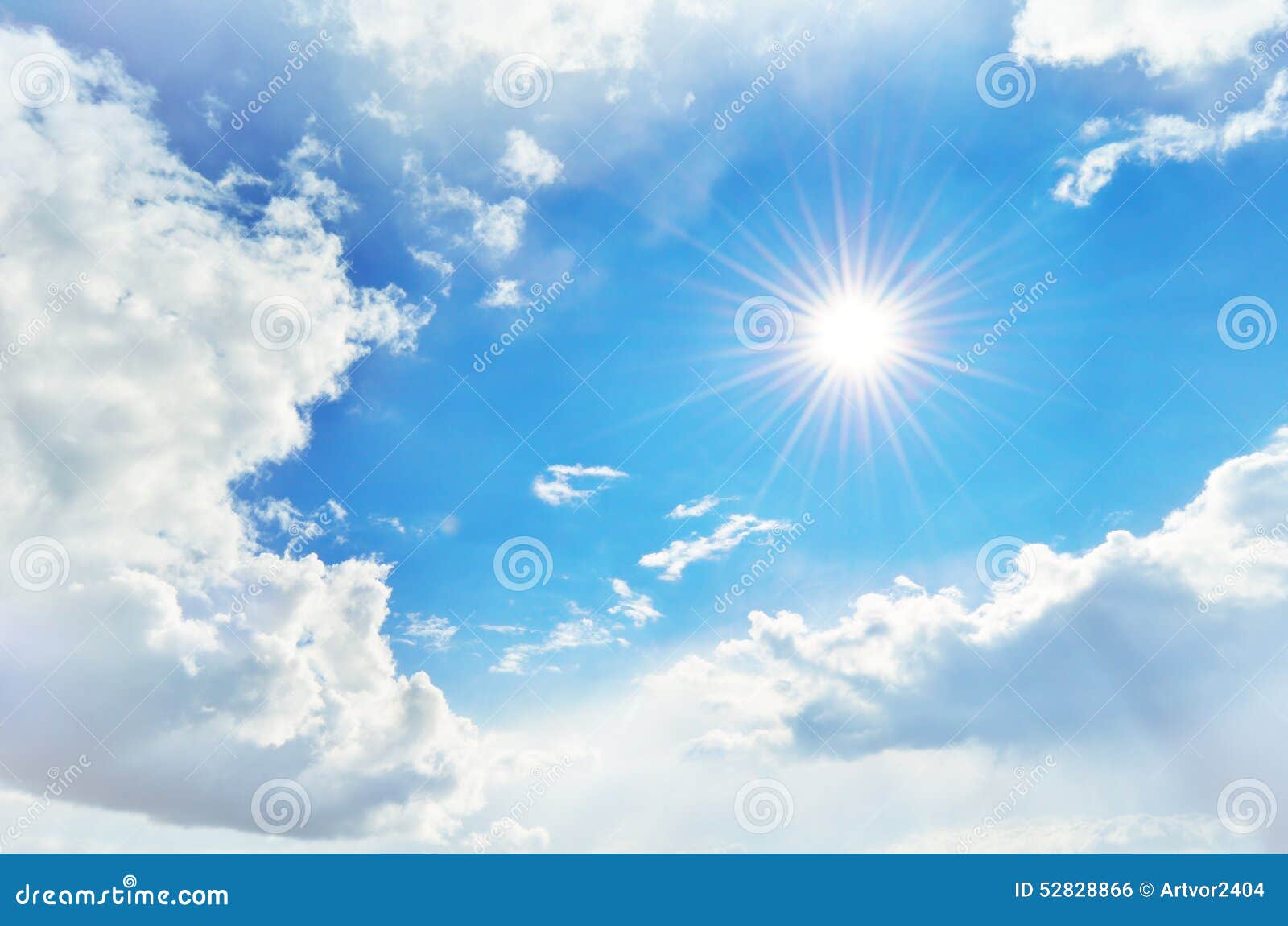 Cloudy Sky and the Sun with Rays Stock Photo - Image of nature, weather ...