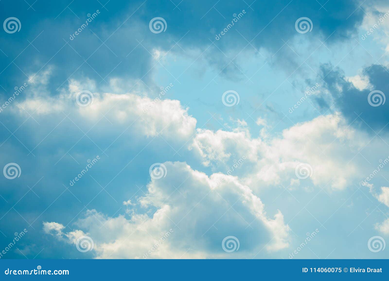 Cloudy sky on a sunny day stock image. Image of cotton - 114060075