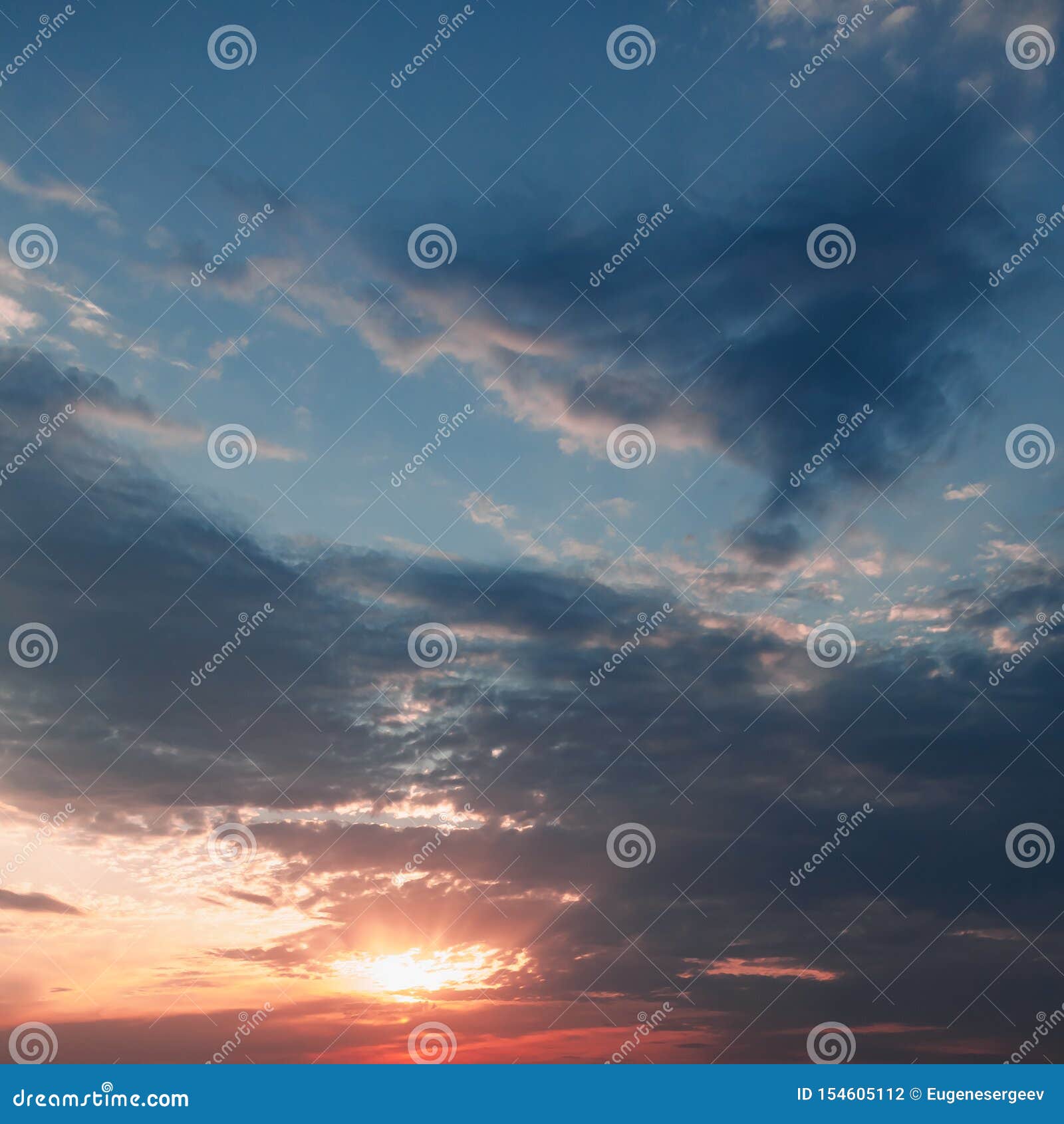 Cloudy Sky at Sunset, Natural Square Photo Stock Photo - Image of ...