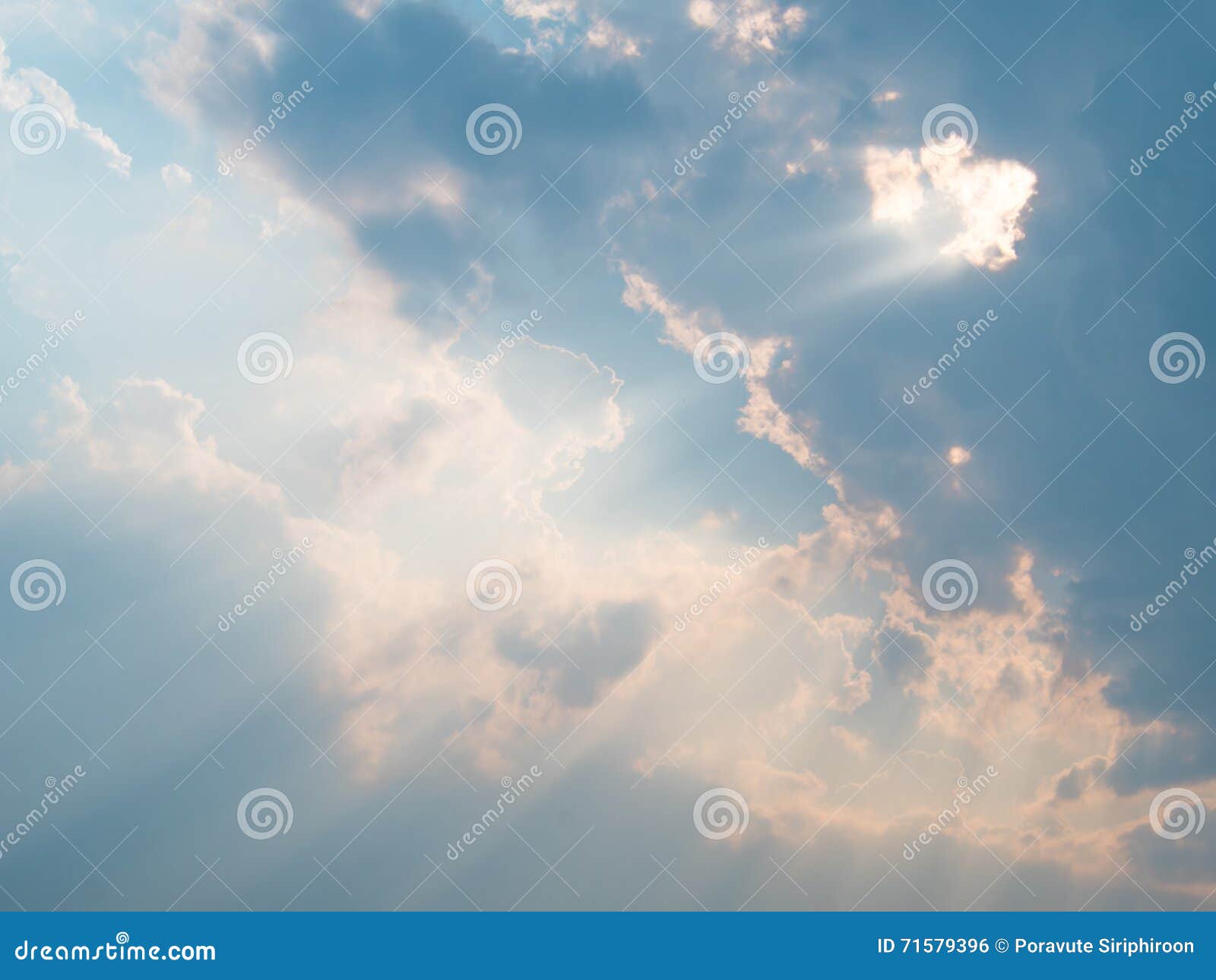 Cloudy Sky with Sunshine after Rainy Stock Photo - Image of paradise ...