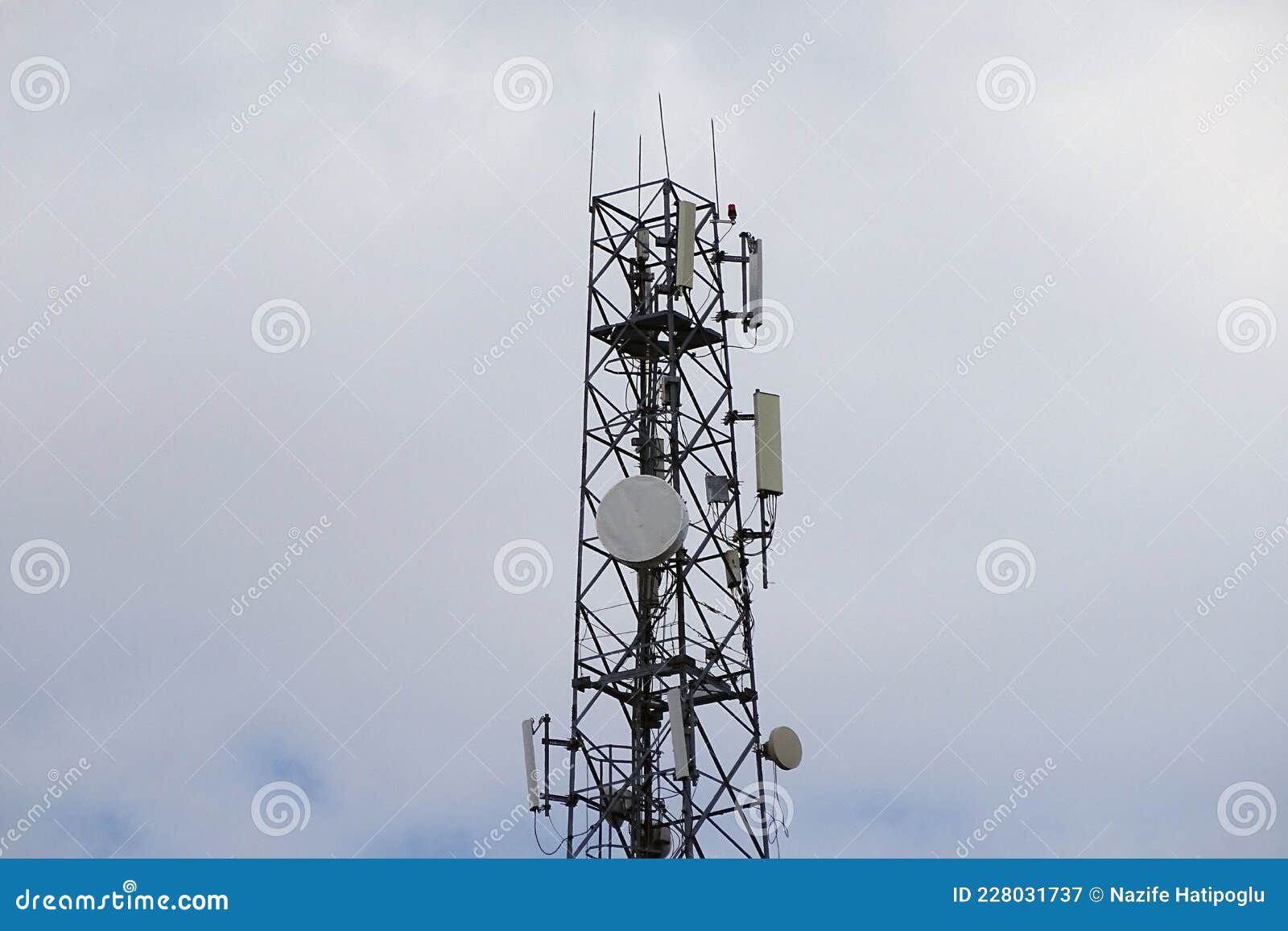 Cloudy Sky and Telephone Base Station, Telephone Base Station ...