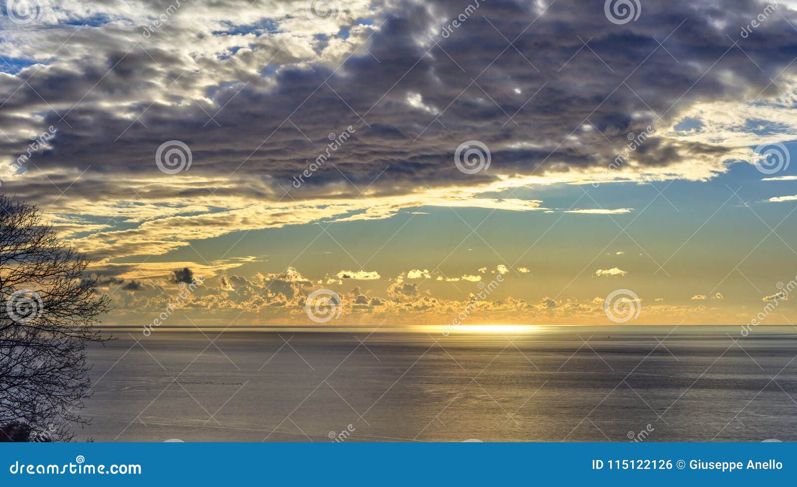 Sunset on Trieste sea stock photo. Image of nature, clouds - 115122126