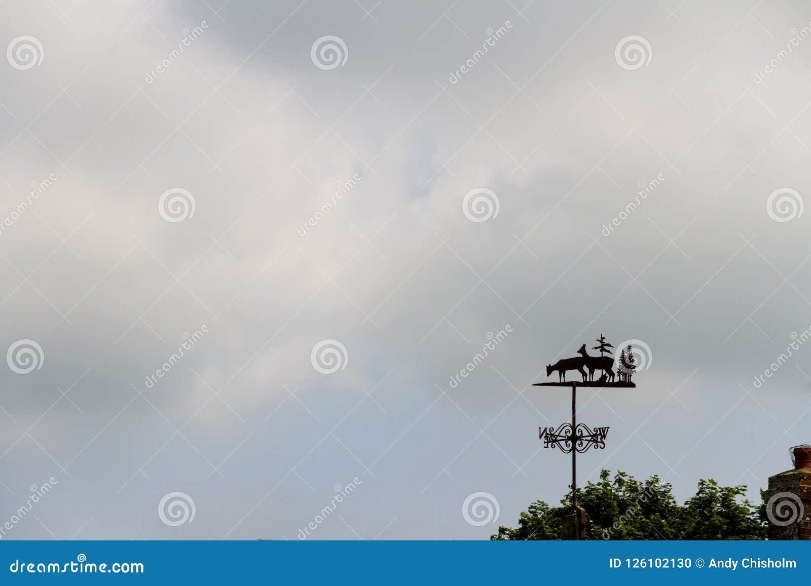 Cloudy Sky with Weather Vane, Background. Stock Photo - Image of vane ...