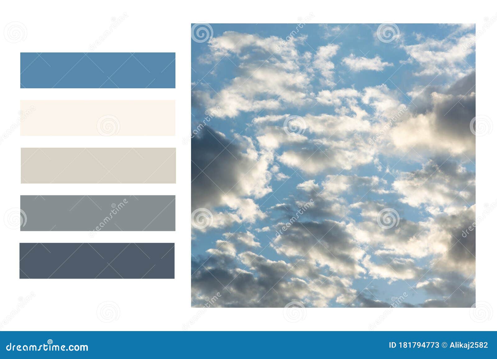 Cloudy Skyline Background in a Colour Palette Stock Image - Image of ...