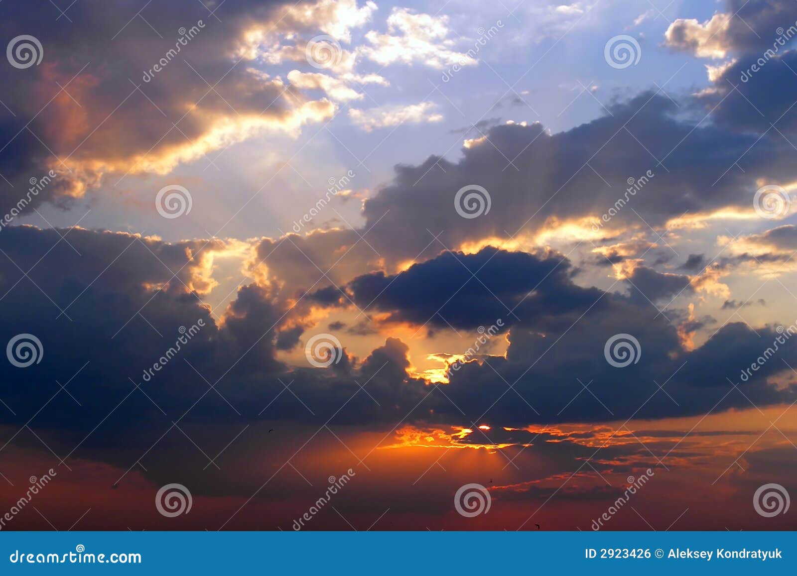 Cloudy sunset stock photo. Image of glowing, background - 2923426