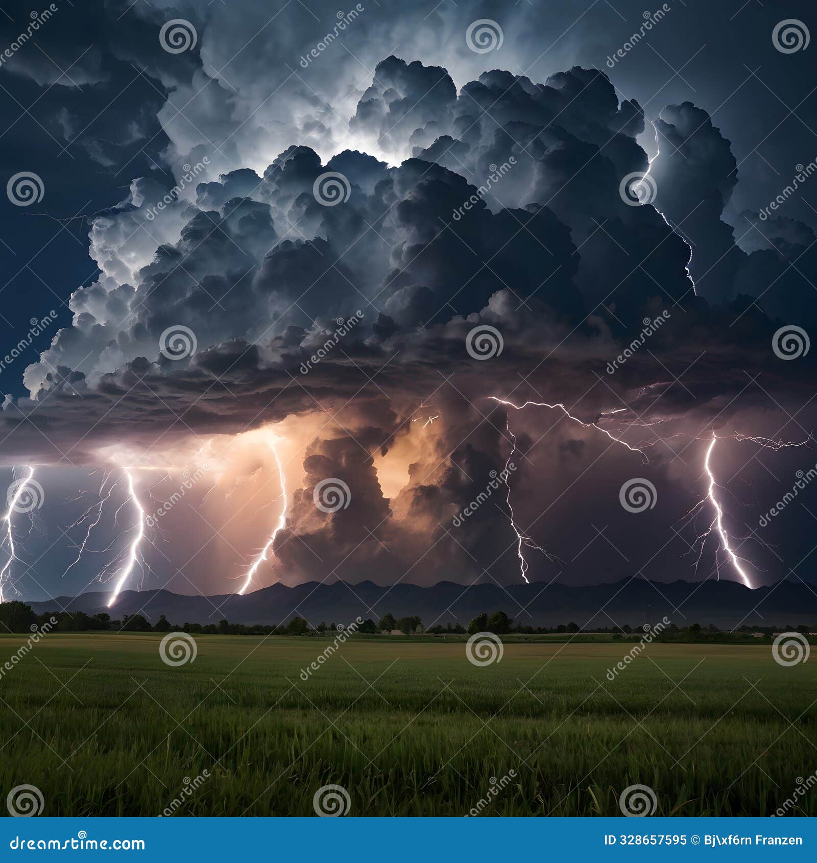 Cloudy Thunder Thunderstorm Lightning Bolt Stock Illustration ...
